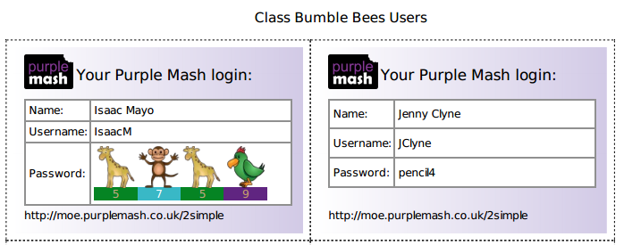 Printing Login Cards For An Individual Class